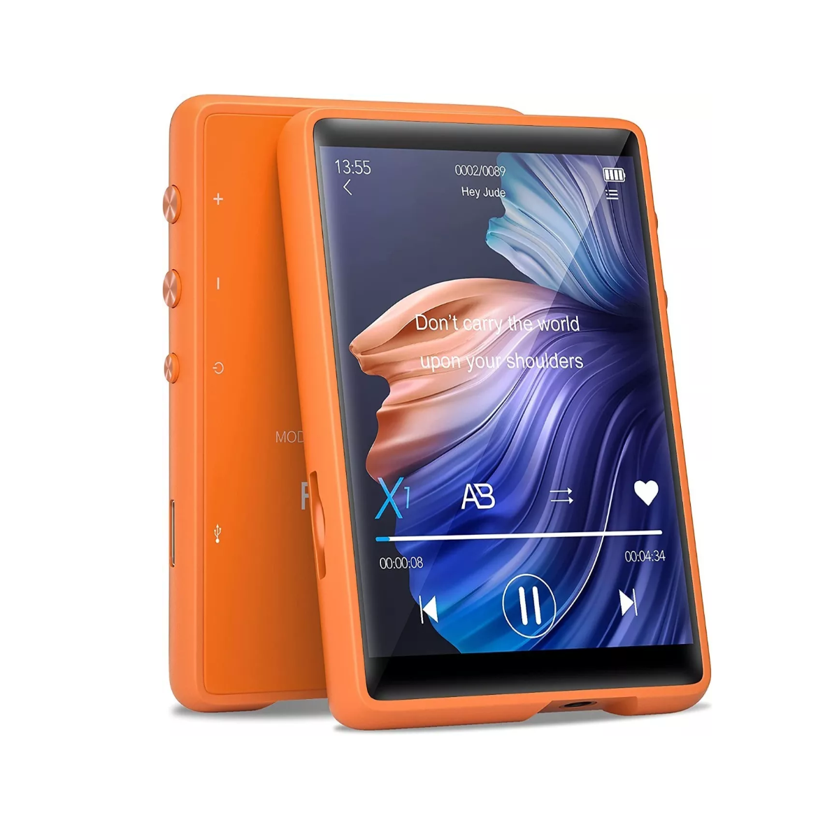 Reproductor De Música Digital Mp3 Mp4 32g Con Pantalla Tácti naranja.