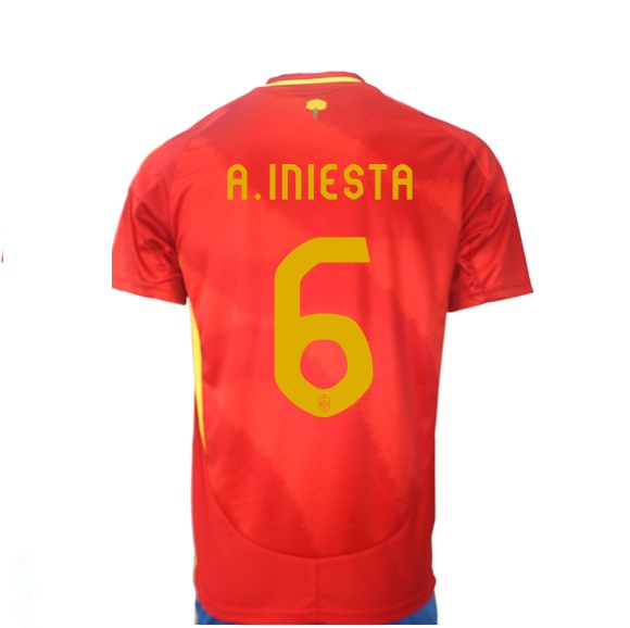 Nuevo! Jersey España 2024/2025 Titular Local Roja Andres Iniesta 6 Talla S.