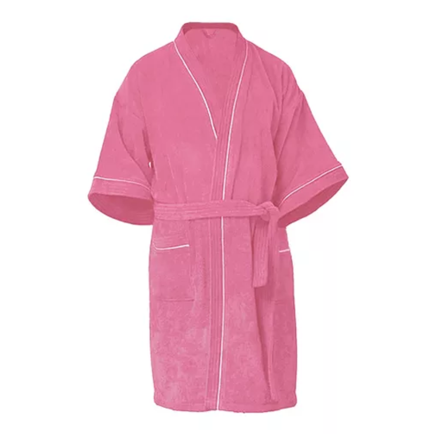 Bata De Baño Rosa Premium 100% Algodón Super Absorbente.