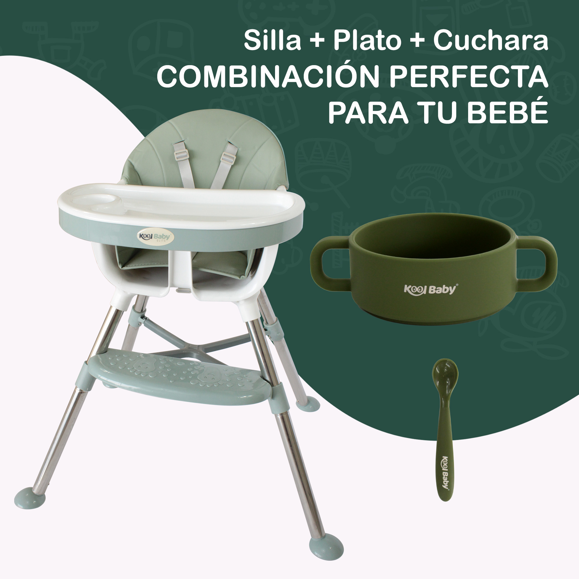 Silla alta para bebé KOOL BABY ELITE MOD. SA-E03