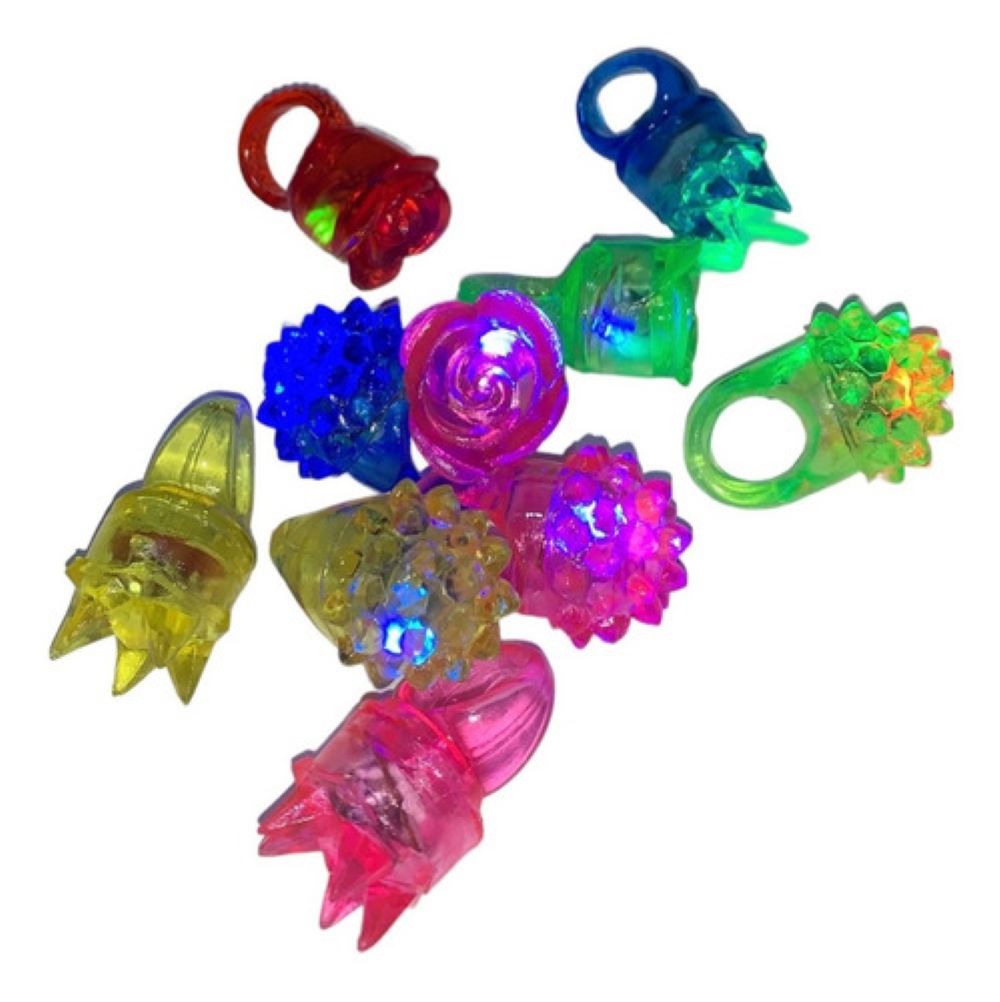 50 Anillos Luminosos Luz Led Varios Colores Neon Fiesta.