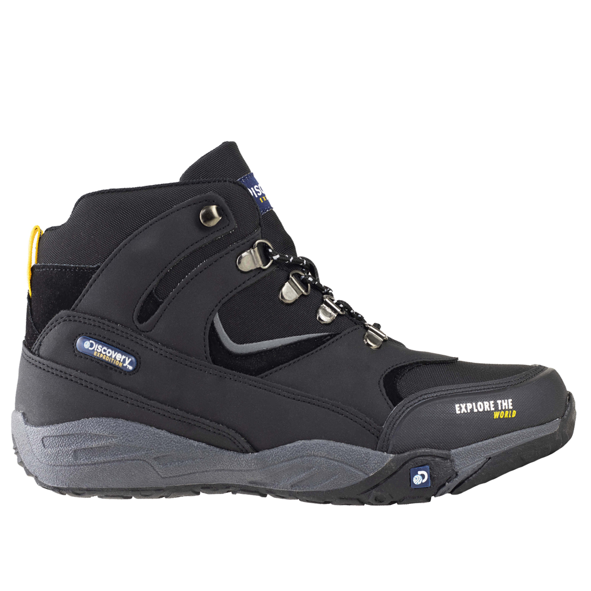 Botas Negras Biker Outdoor Aventura Para Hombre Discovery 2201 Negro Gris.