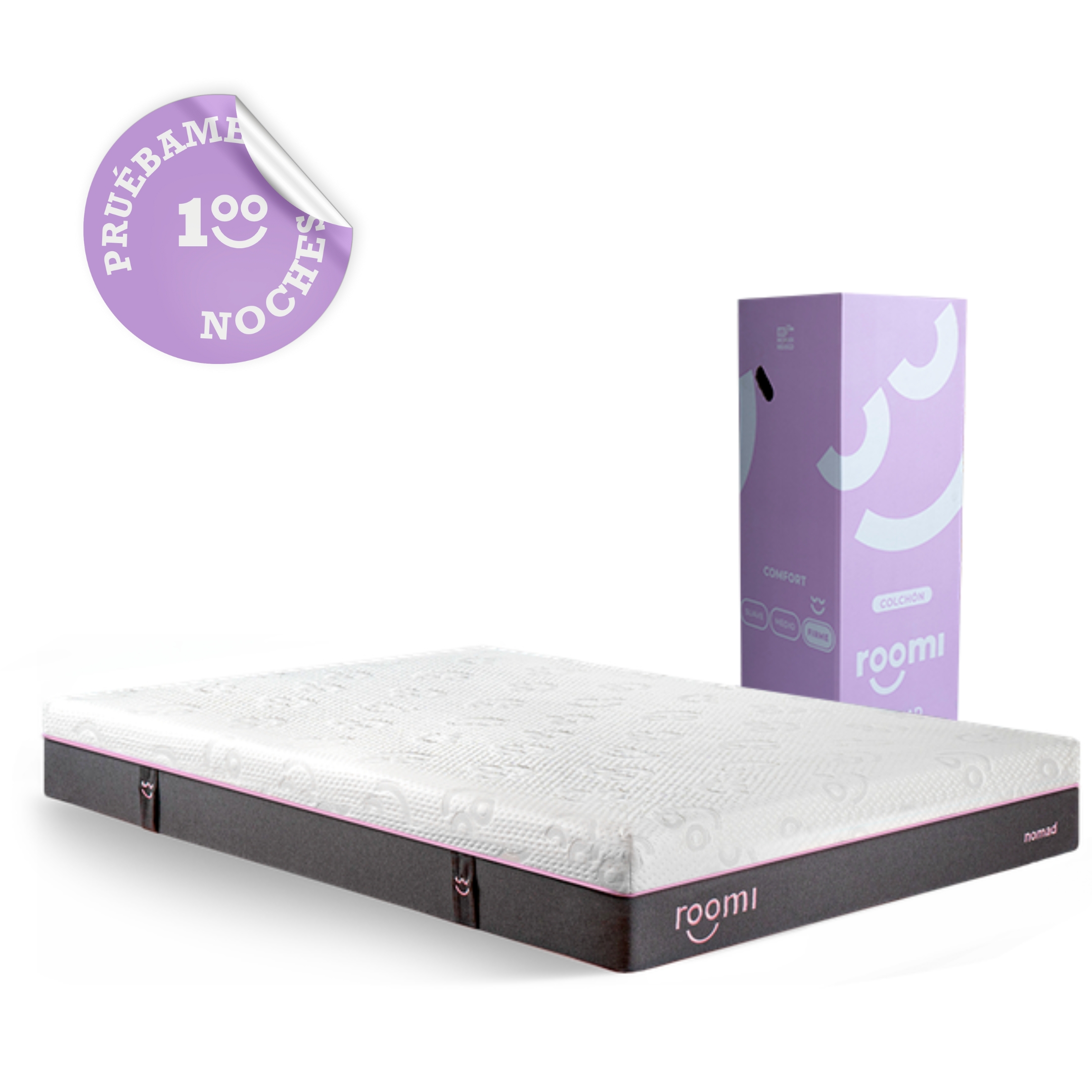 Colchón En Caja Individual Roomi Nomad Confort Firme, Memory Foam.