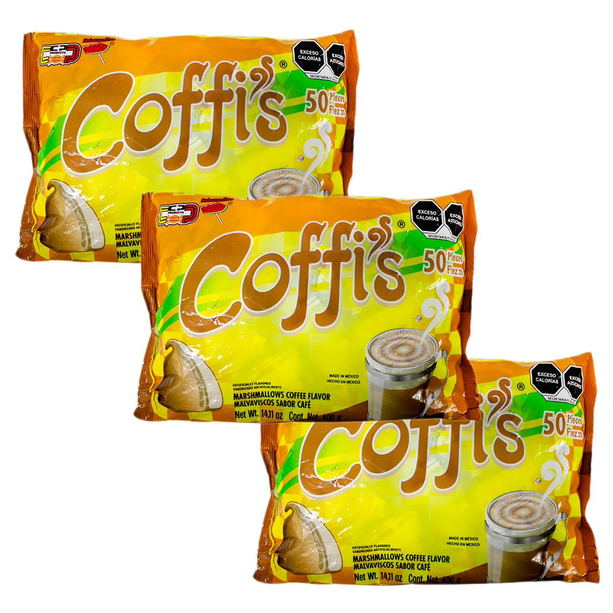 150 Piezas Malvavisco Coffis Bombón Dulce Sabor Café.