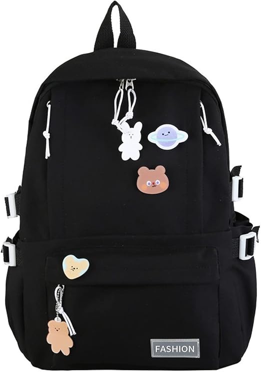 A LUNA PARK Mochilas para Laptop con Pines y Colgante Mochilas Kawaii ...