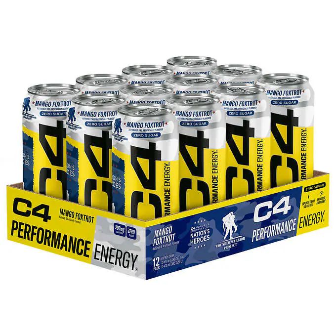 C4 Performance Energy Caja 12 latas Mango FoxTroop