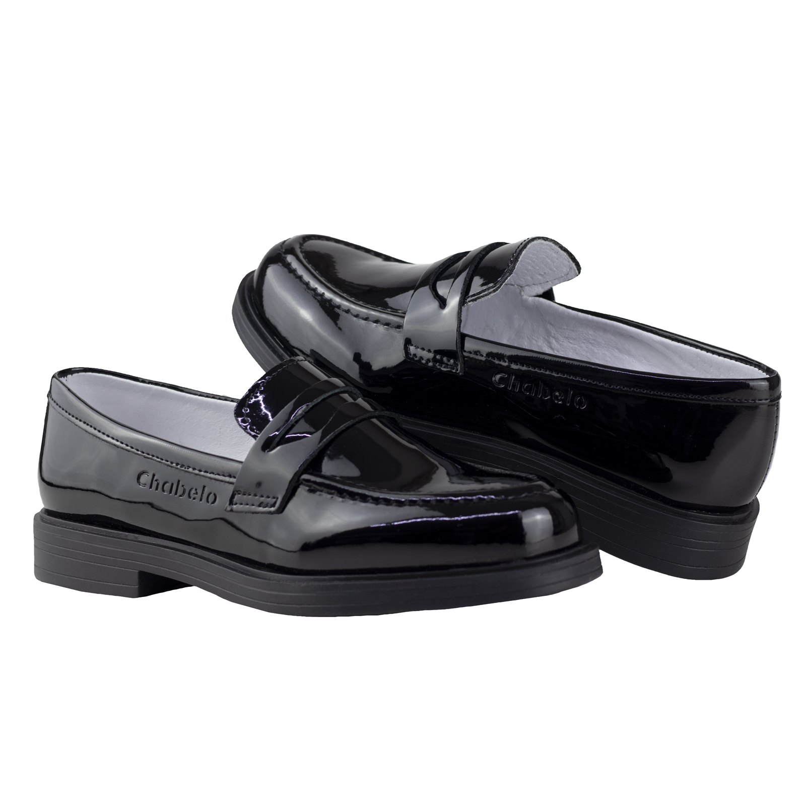 Zapato Loafer De Charol Escolar Chabelo Niñas C563-b Negro