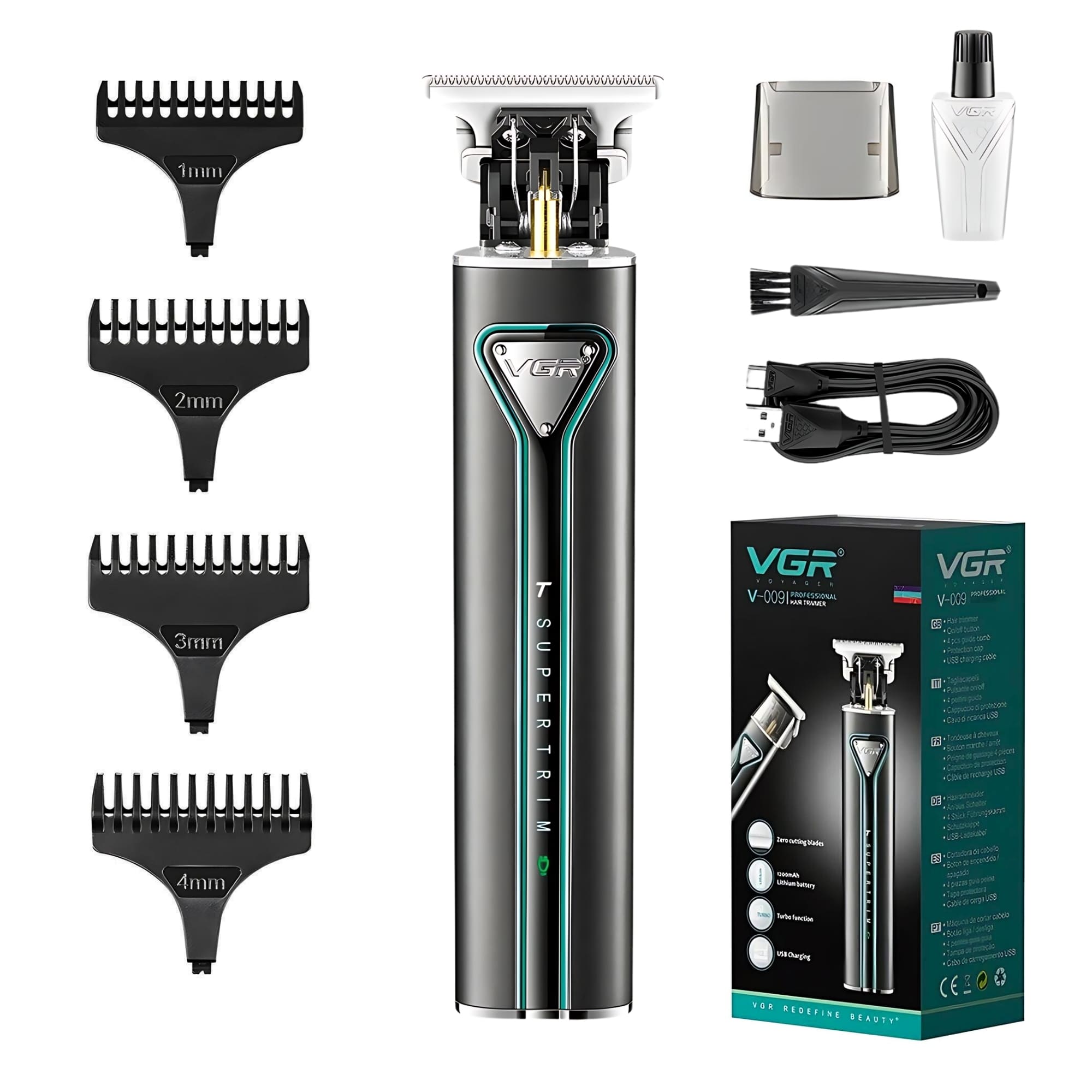 Maquina Para Cortar Cabello VGR V-009 Trimmer Perfiladora (verde)