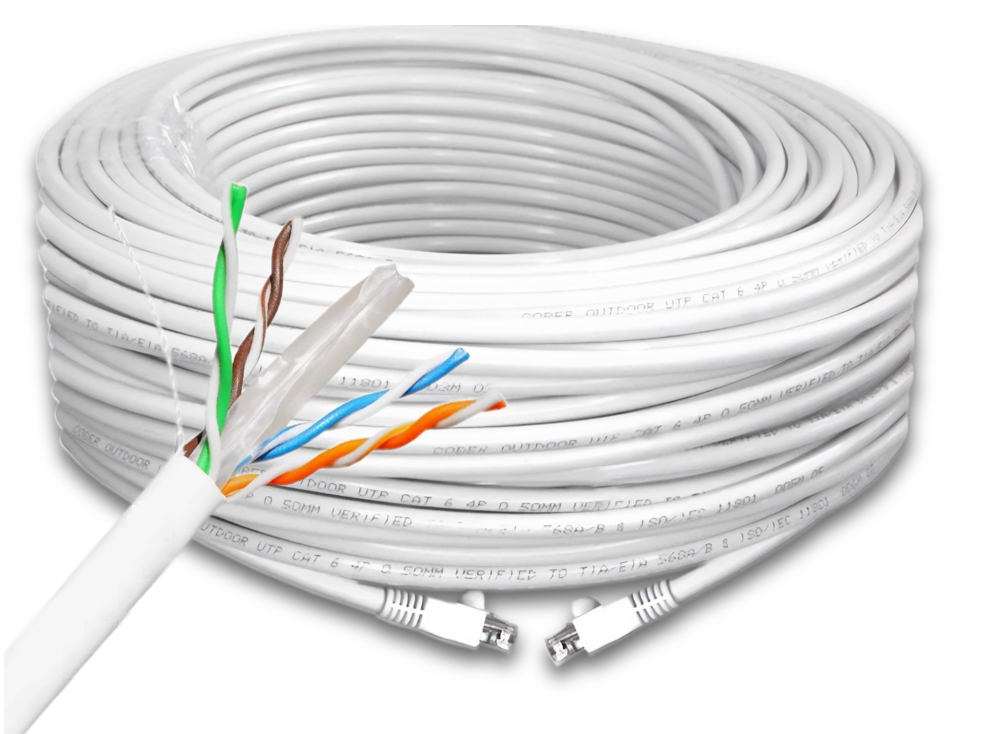 Cable De Red Ethernet UTP POE Cat6A 25m Blanco