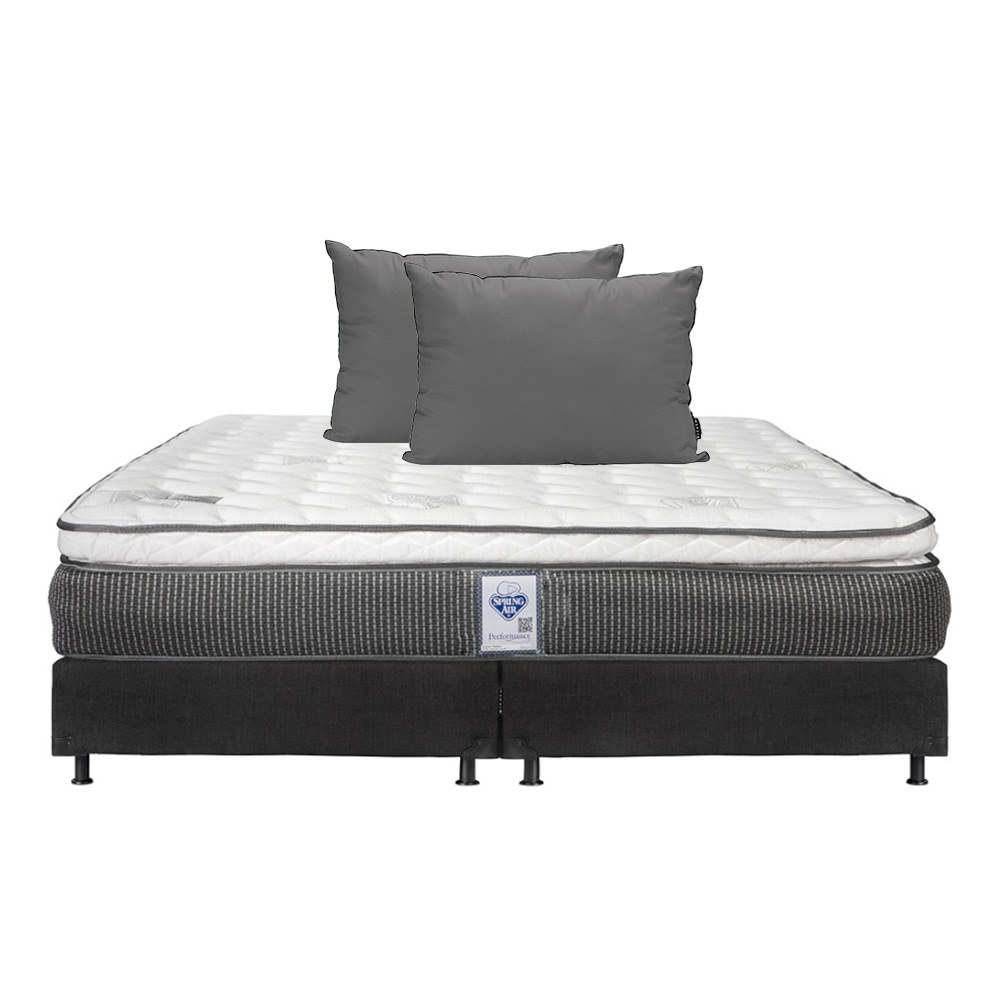 Colchon King Size Spring Air Phantom Con Box Negro y Almohada 2Pack