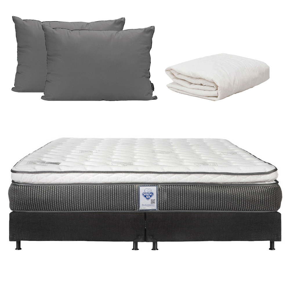 Colchon King Size Spring Air Phantom Con Box Negro, Almohada 2Pack y ...