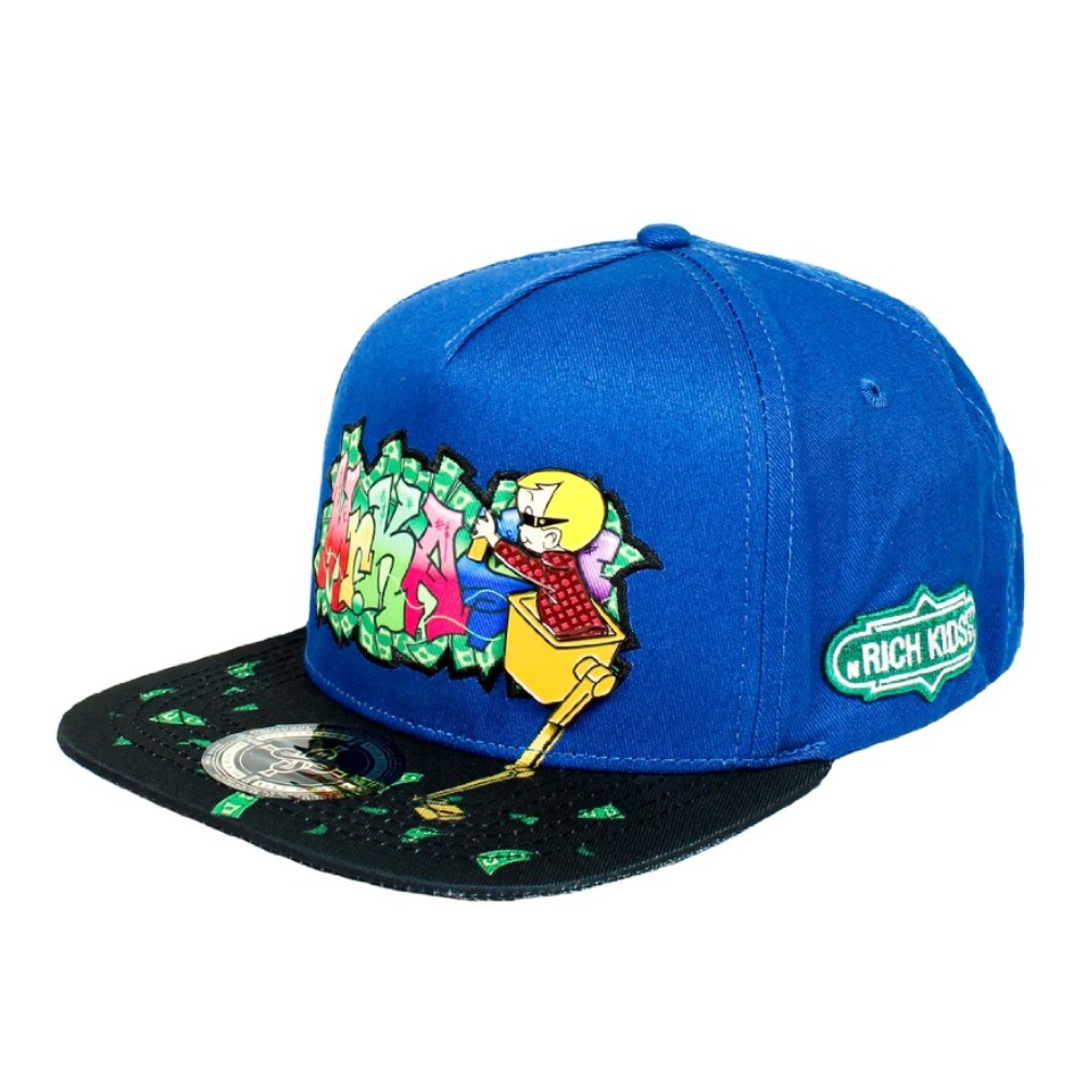 Gorra Snapback Mr. Kash Ricky Graffiti azul MKRA01