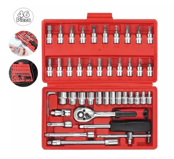 Juego de Dados y Llaves con matraca 46 pzs - CRV