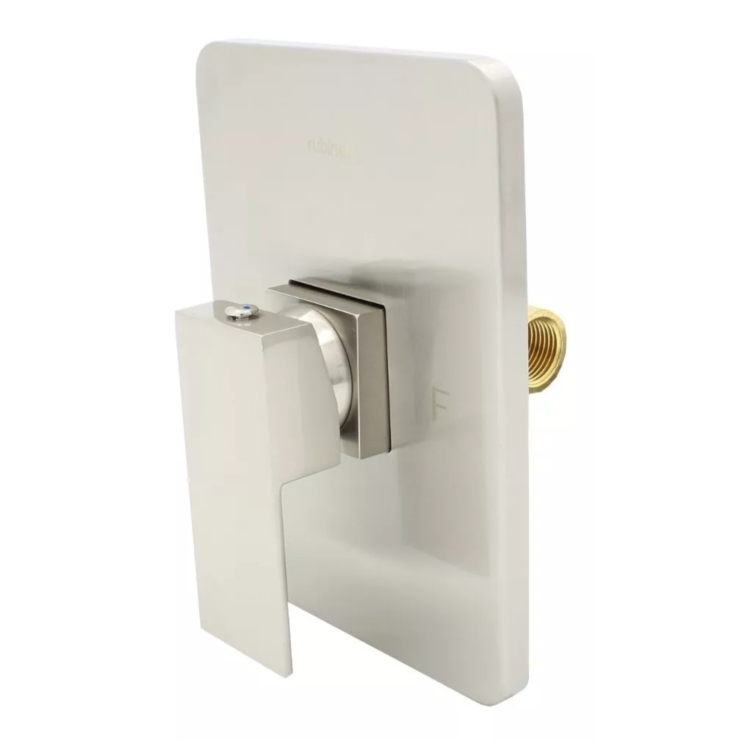 Monomando Para Regadera Cuadrado Satinado De Lujo