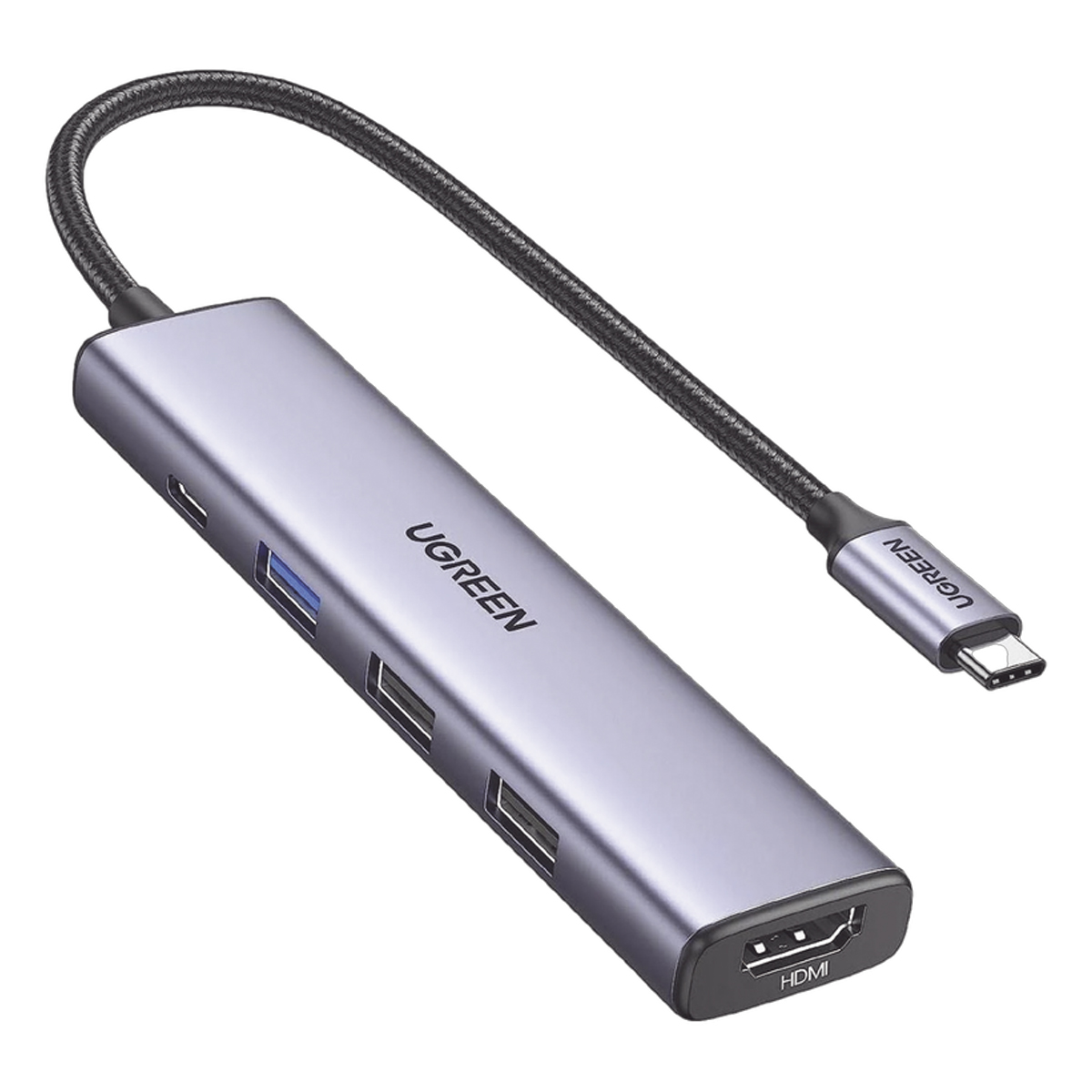 Adaptador Usb-c Hub 5 En 1, 1 Hdmi 4k, 3 Usb, 1 Type-c 100w