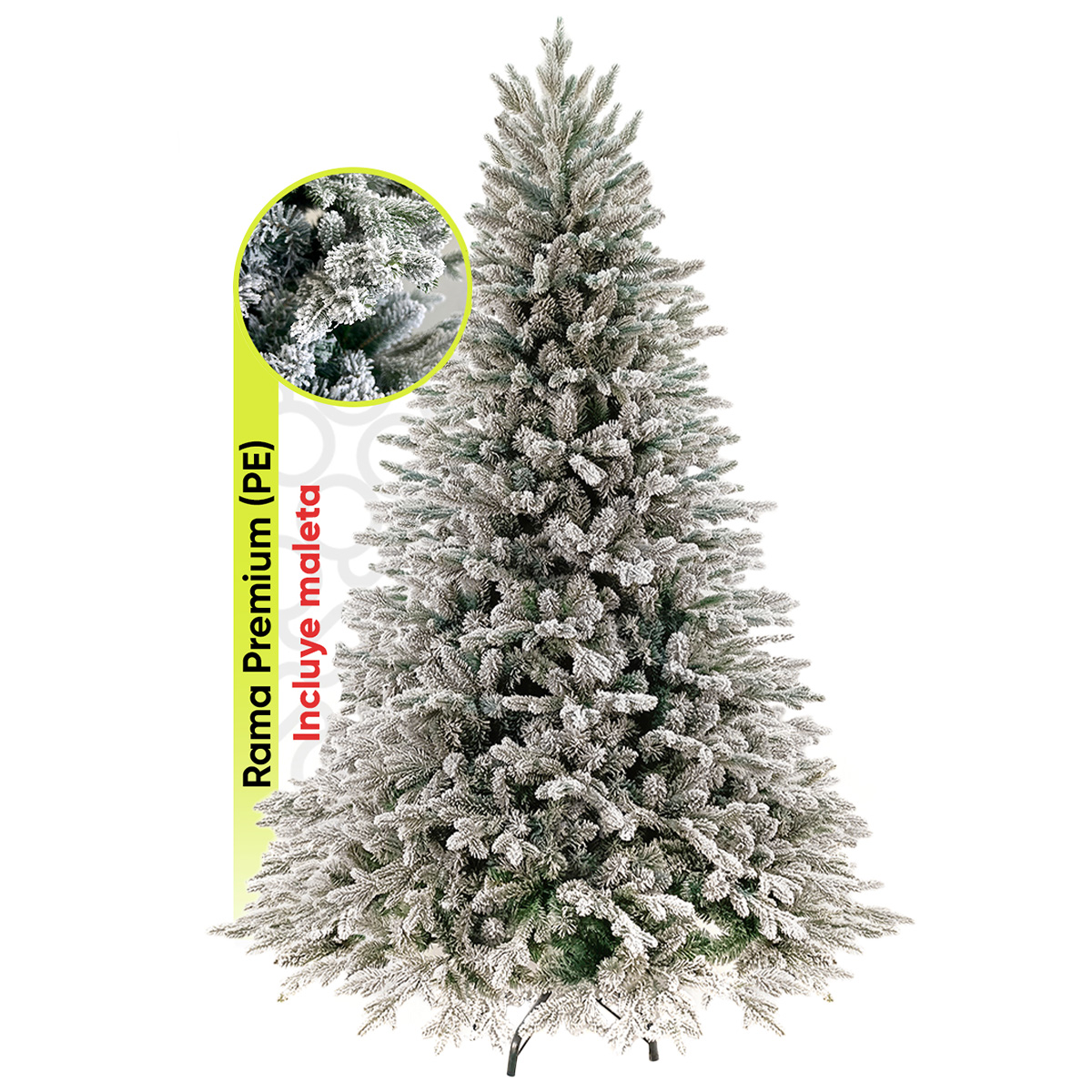 Árbol De Navidad Nevado Eastern Hemlock 220 Cm de Alto Ramas Premium Pe ...