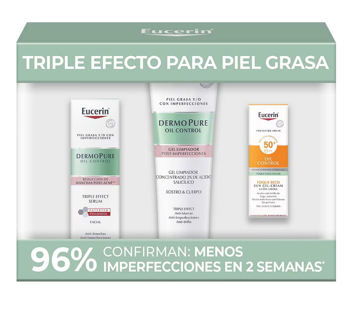 Kit Eucerin Dermopure Triple Effect 3 Piezas
