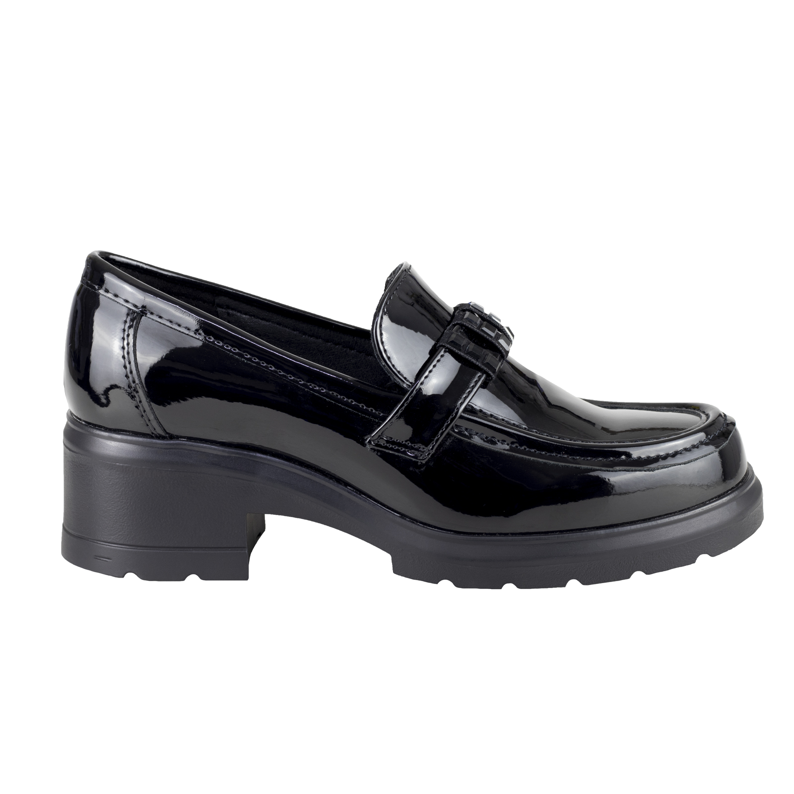 Zapato De Charol Niña Escolar Loafer Chunky Green Love 94103 Confort