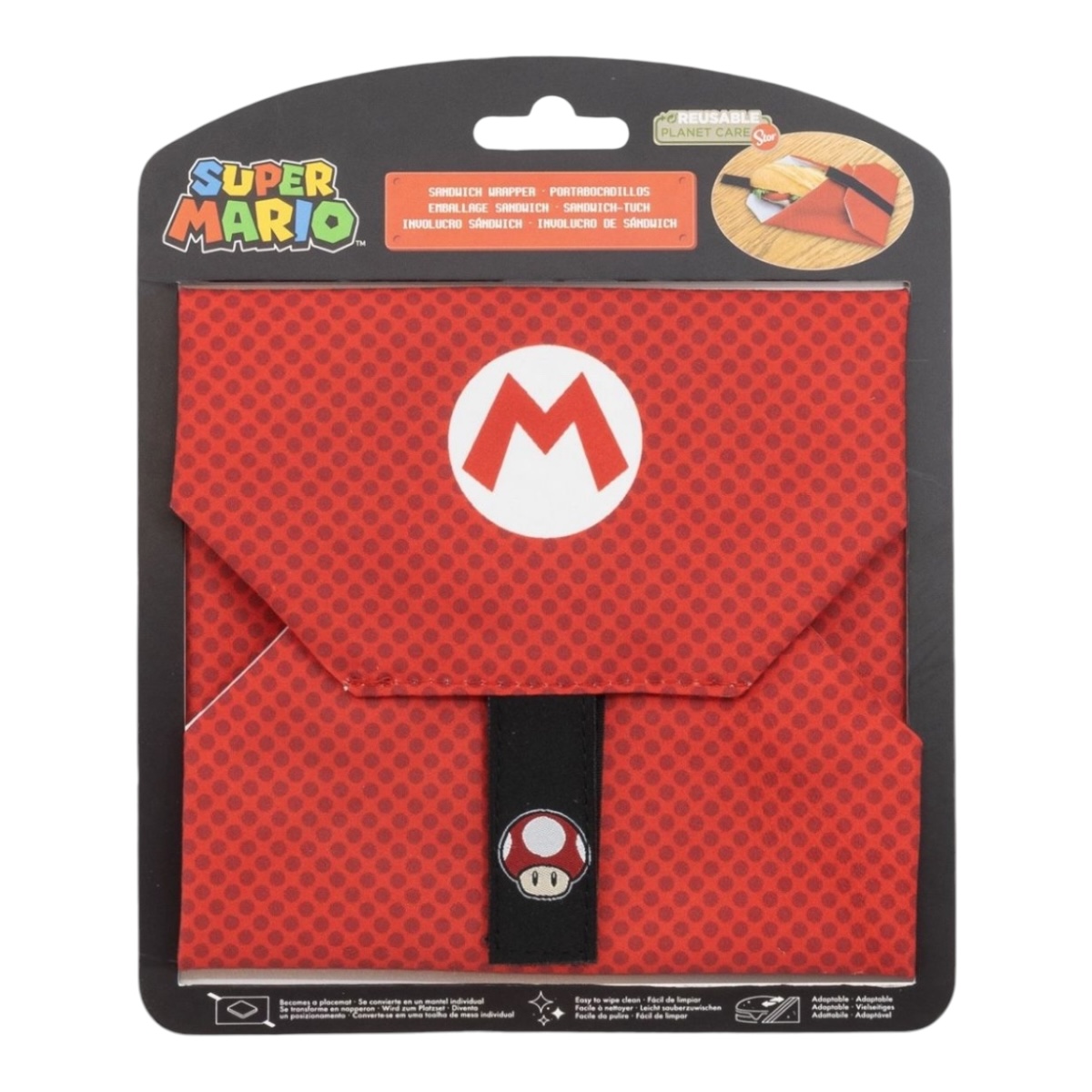 Envoltorio De Sandwich Reutilizable Super Mario Nintendo