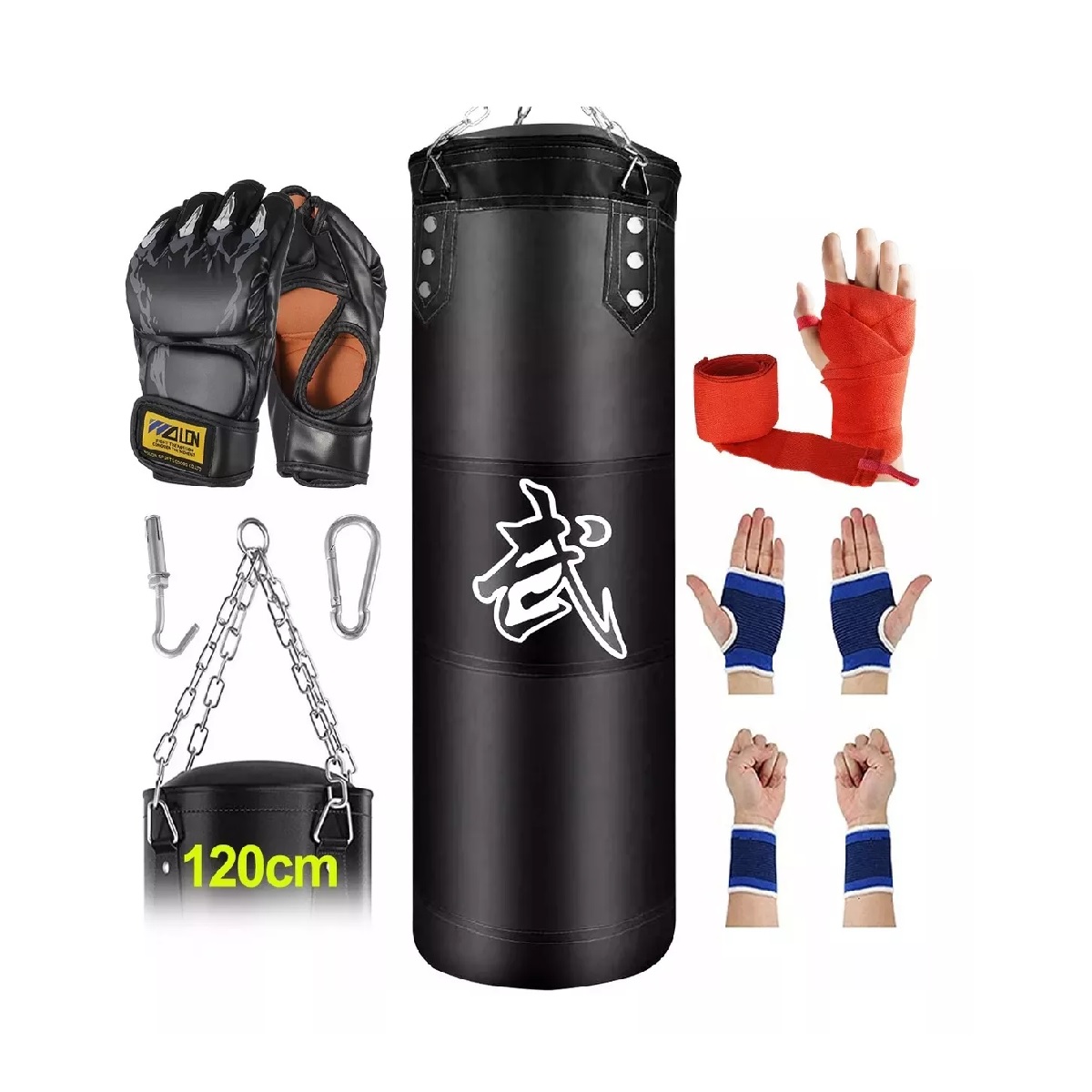Kit De Costal De Box Con Guantes Saco De Boxeo Profesional