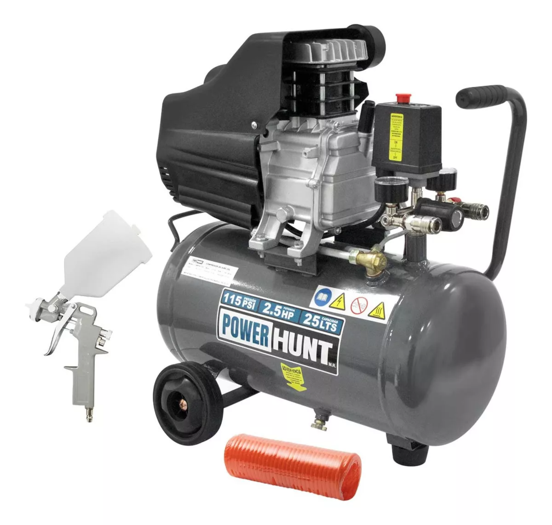 Compresor De Aire Power Hunt Comphkit25l 2.5hp 25Lts Color Gris Oscuro ...