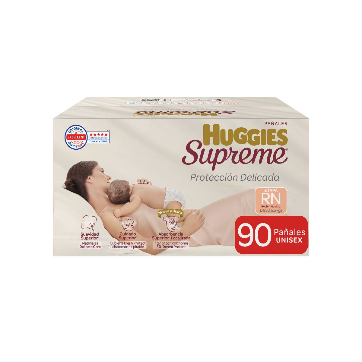 Pañales Huggies Supreme Recién Nacido Unisex 90Pz