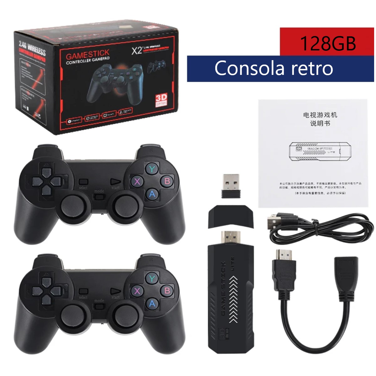 Consola de videojuegos mando inalámbrico 4K HD N64 PSP PS1 GBA portátil ...