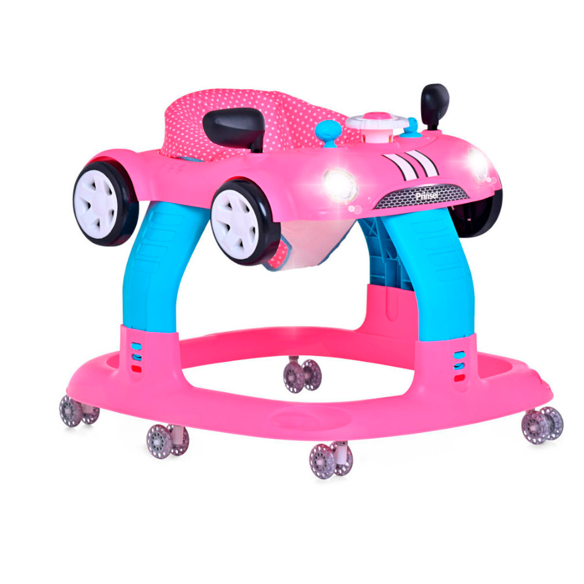 Andadera Para Bebe Prinsel Auto Girl LX Con Luz