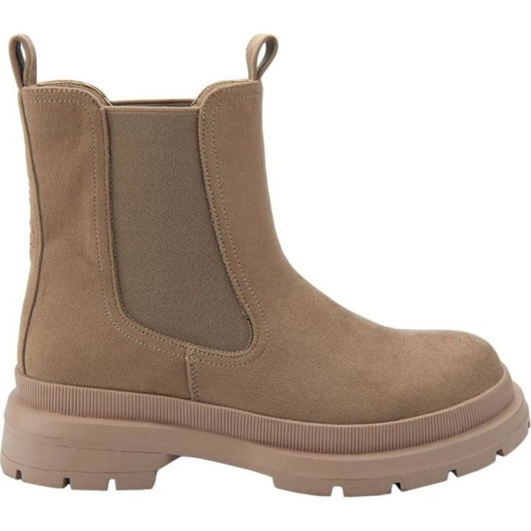 Bota para mujer, tipo Chelsea, con suela track, color taupé, marca ...