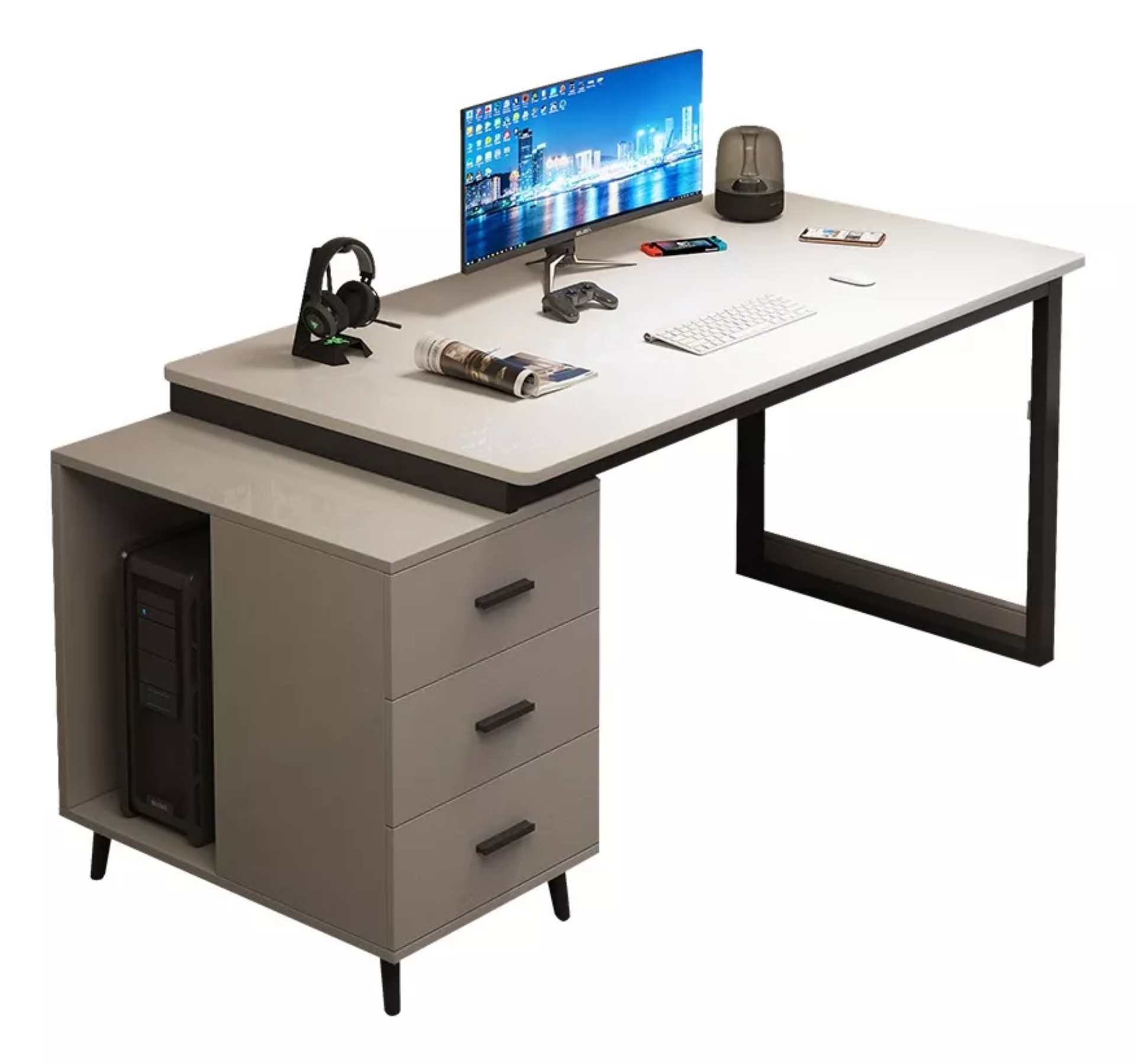 Escritorio Moderno Con Cajoneras 120x60x75cm Para Oficina