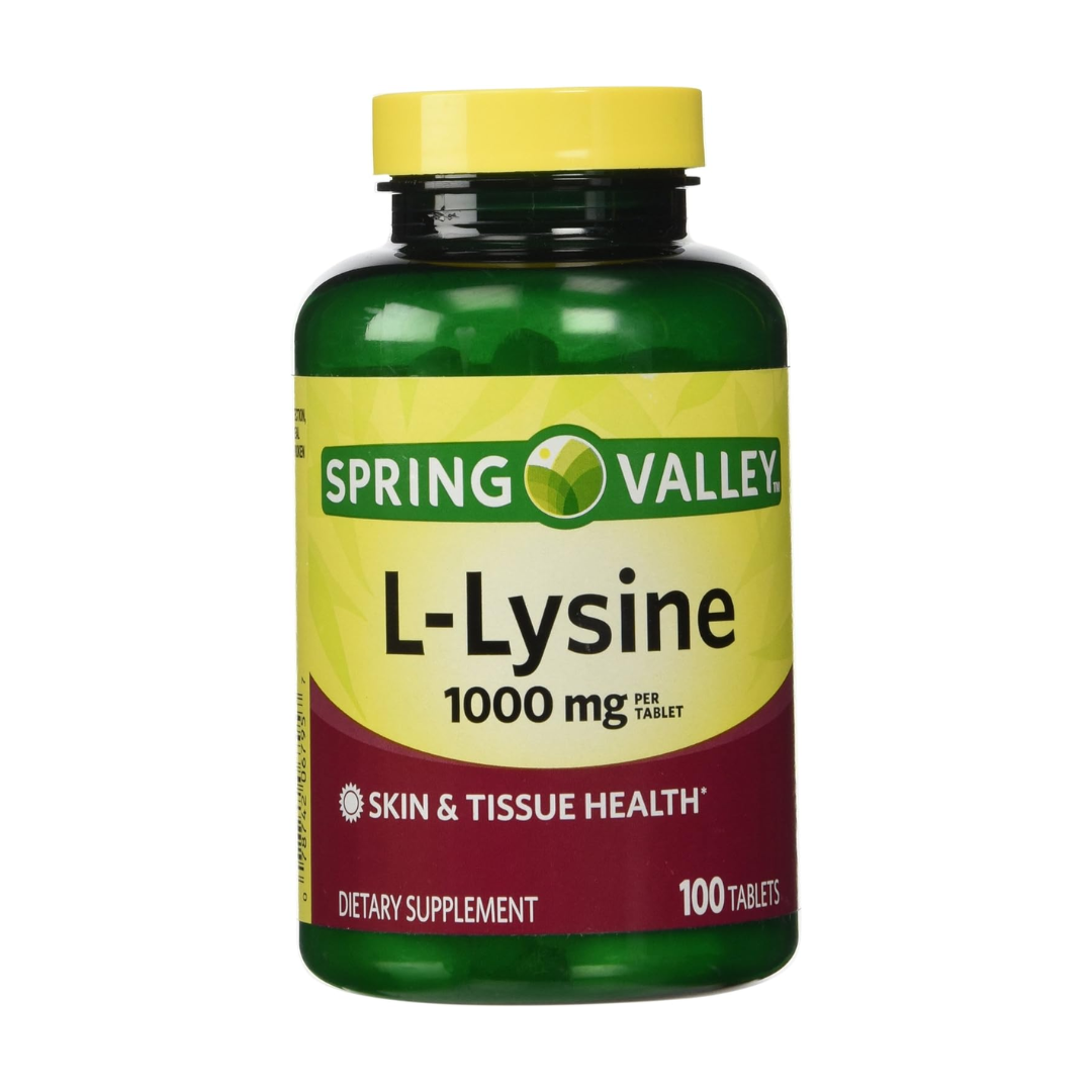 Spring Valley L-Lysine 1000 mg, 100 Tabletas - Suplemento para Salud ...