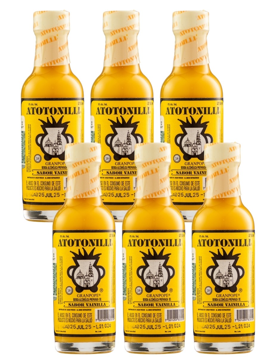 Six Pack Rompope Atotonilli Vainilla 50 Ml