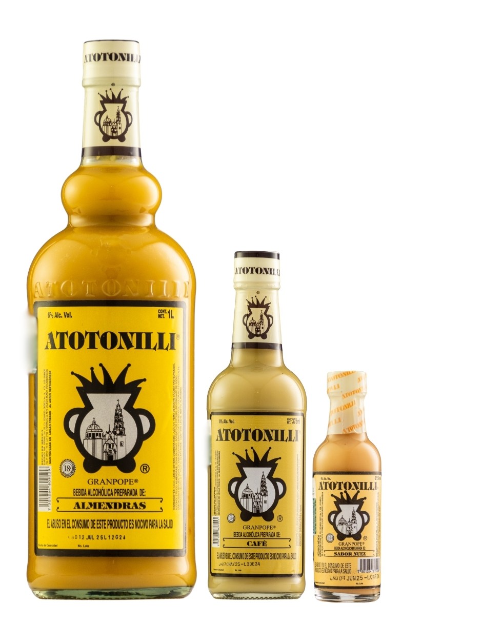 Tripack Rompope Atotonilli Almendra 1000 Cafe 375 Nuez 50 ml