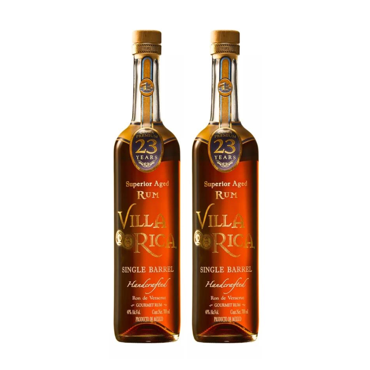 Duo Pack Ron Villa Rica 23 Años Edición Oro 750ml