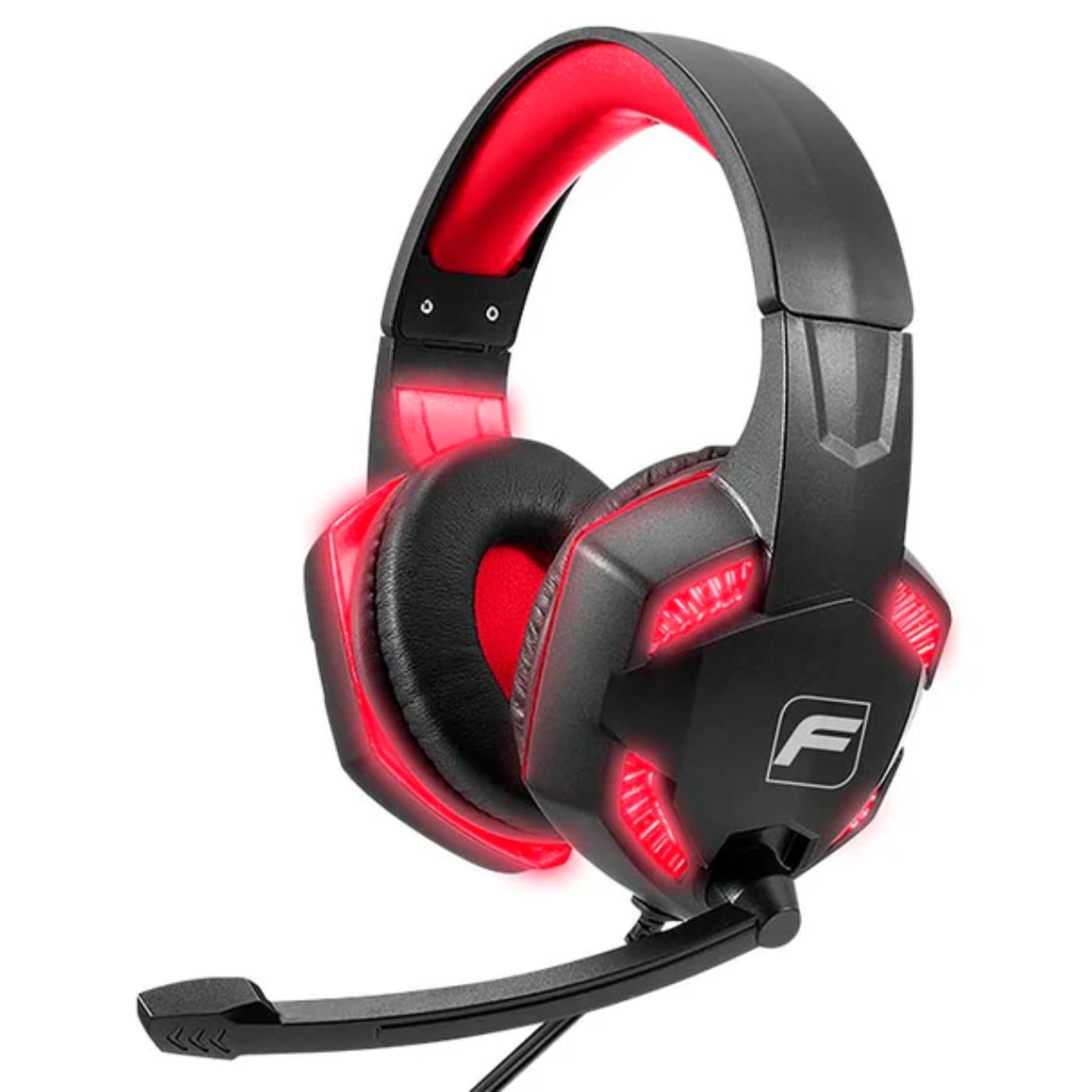 Audífonos Fussion HPG-001 C/Micrófono y Luz Gamer Rojo/Negro ENDY1