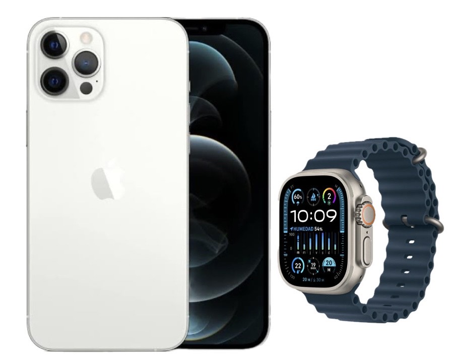 Apple iPhone 12 Pro 128GB Reacondicionado color Blanco mas Smartwatch ...