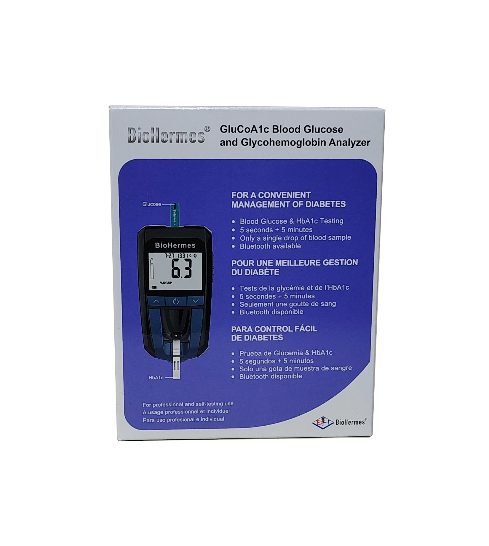 BIOHERMES GUCOA1C MEDIDOR DE GLUCOSA Y HEMOGLOBINA GLUCOSILADA