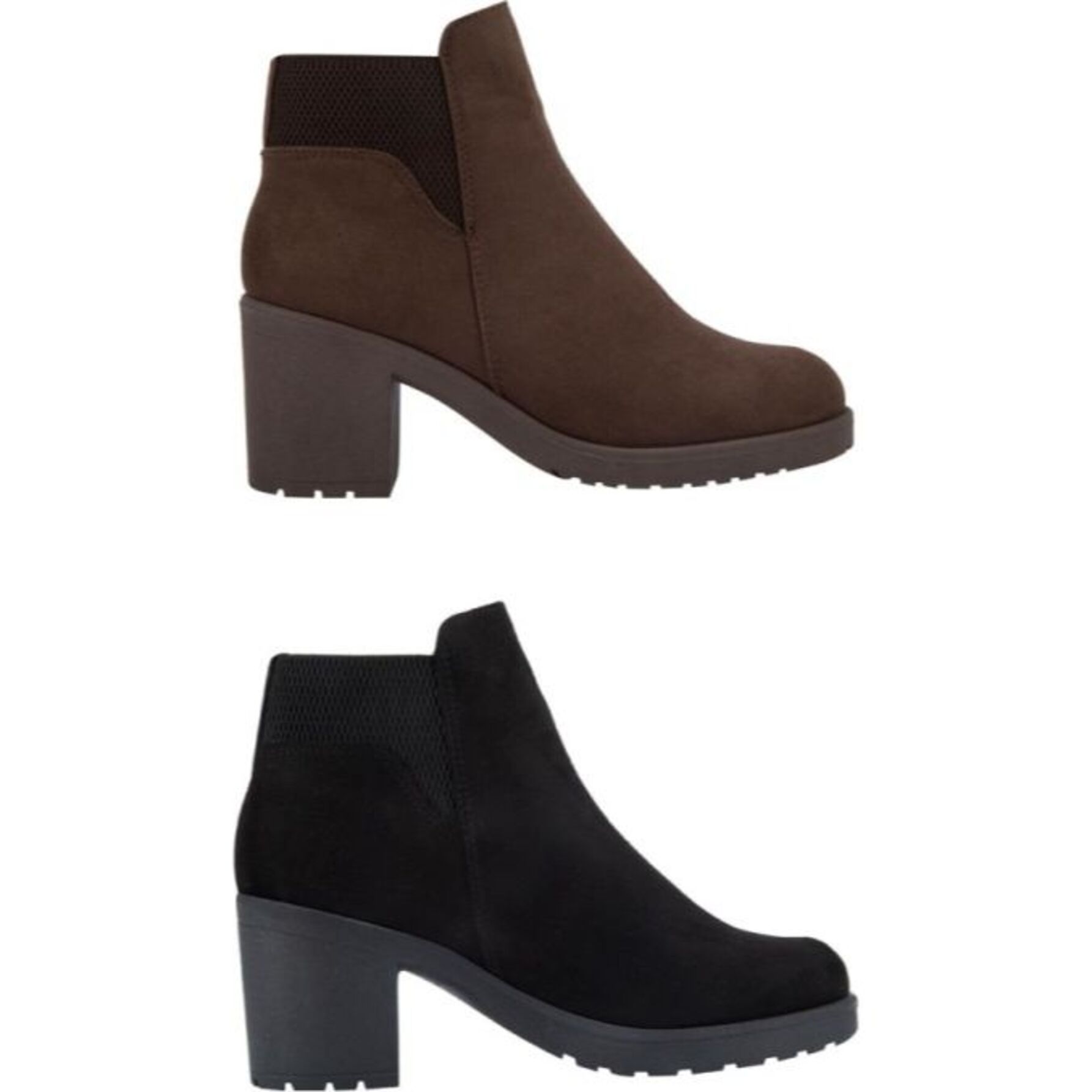 Kit de 2 pares de botines para mujer, con elástico, tacón medio y ...