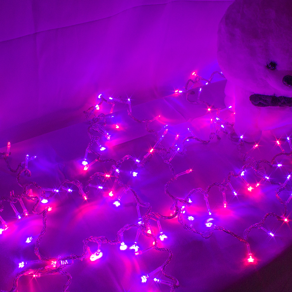 Serie Decorativa Luz Led Rosa/Morado 500 Focos 8 Funciones Cable ...
