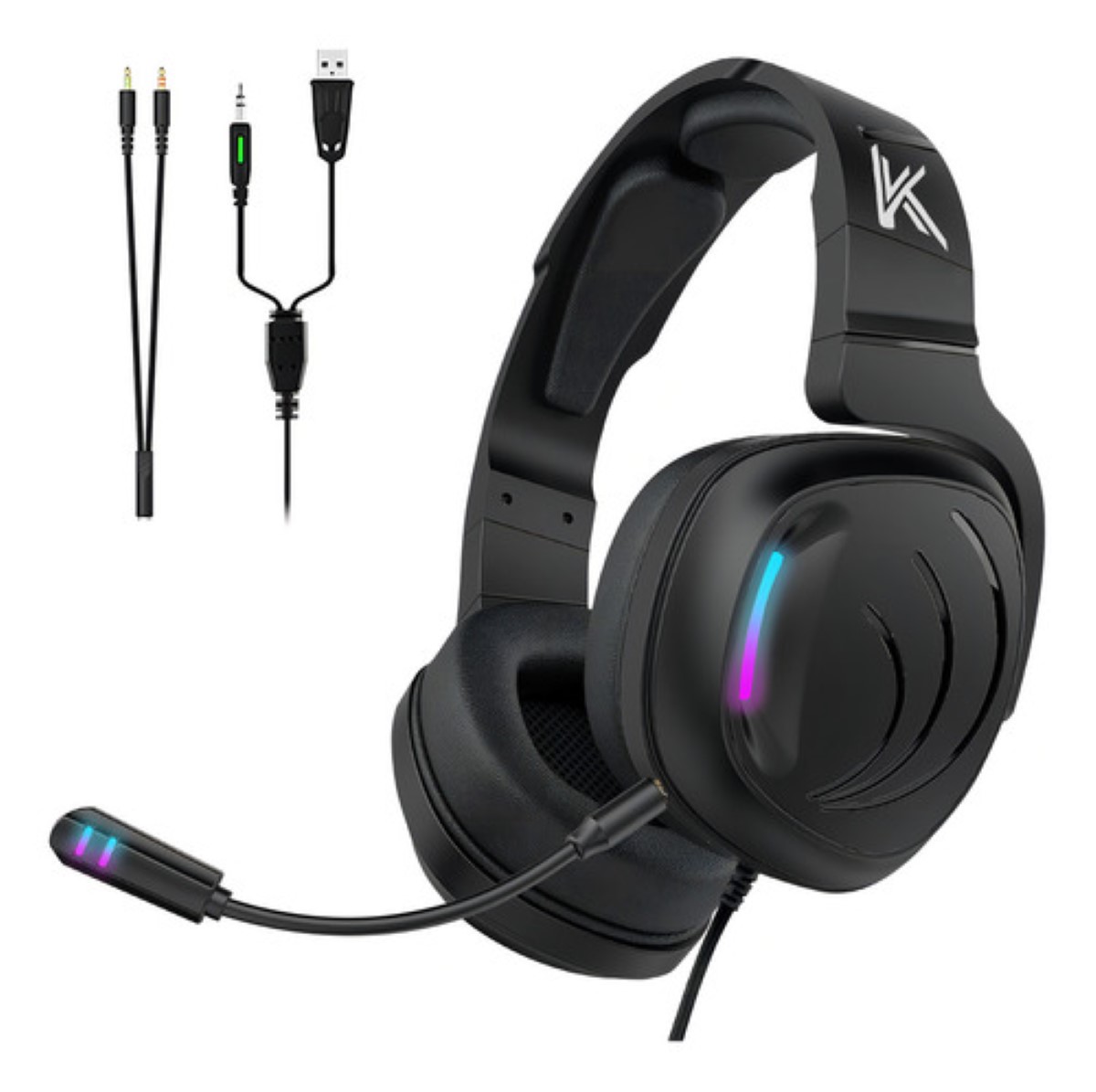 Audífonos Gamer K2 Diadema con Microfono Led Rgb Para Xbox Pc Ps4 Color ...