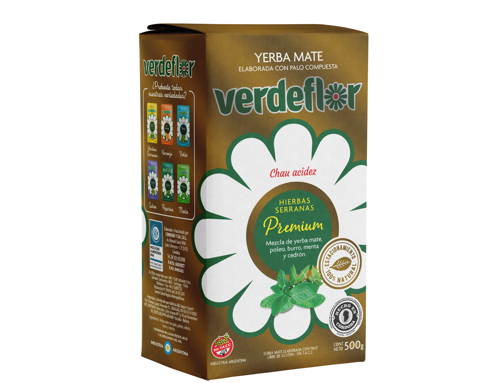 Yerba Mate Verdeflor Hierbas Serranas Premium 500 g