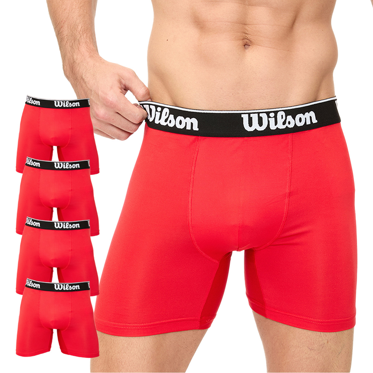 Boxer Wilson Pack 4 Caballero Liso Transpirable