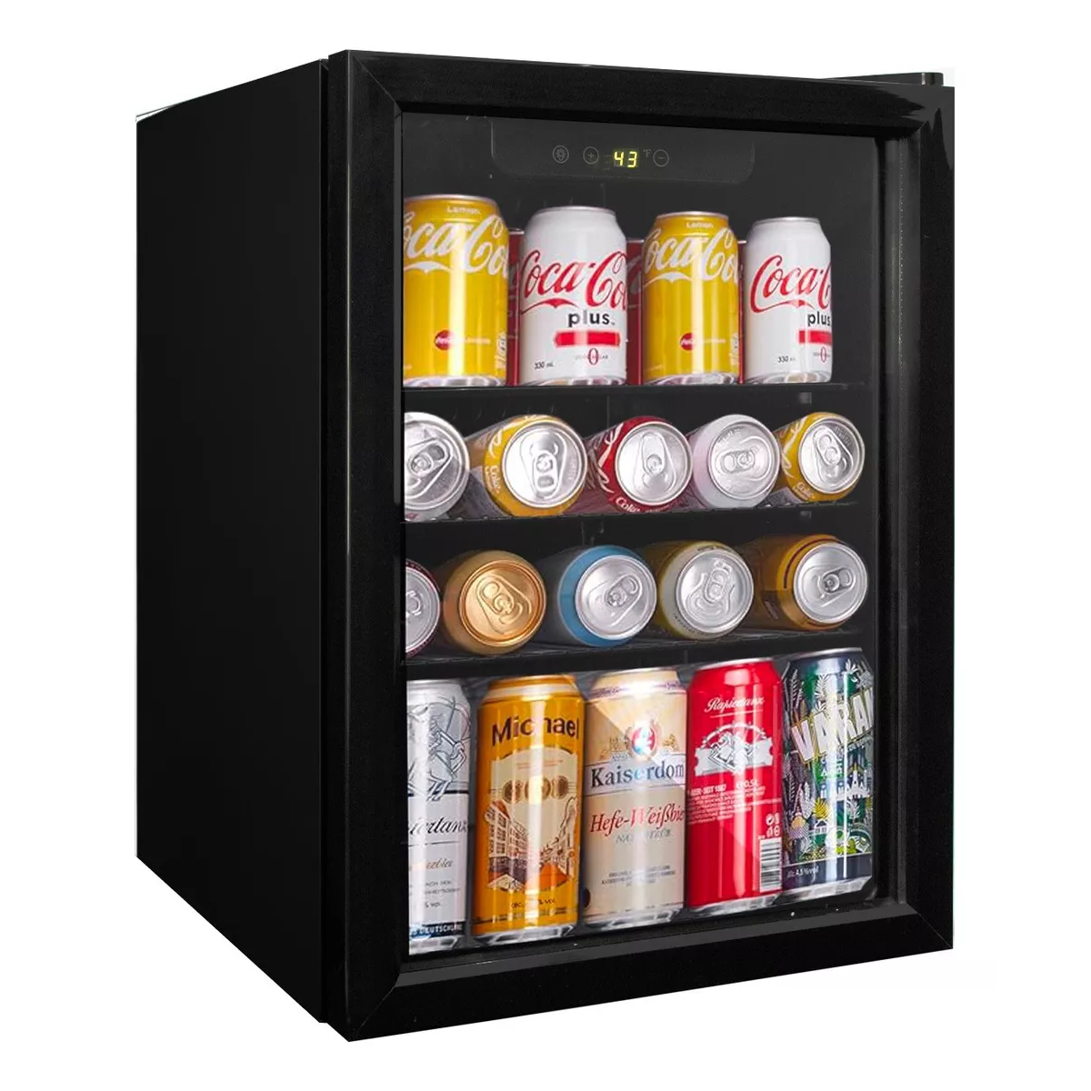 Frigobar enfriador de bebidas con puerta de vidrio 2.4 pies