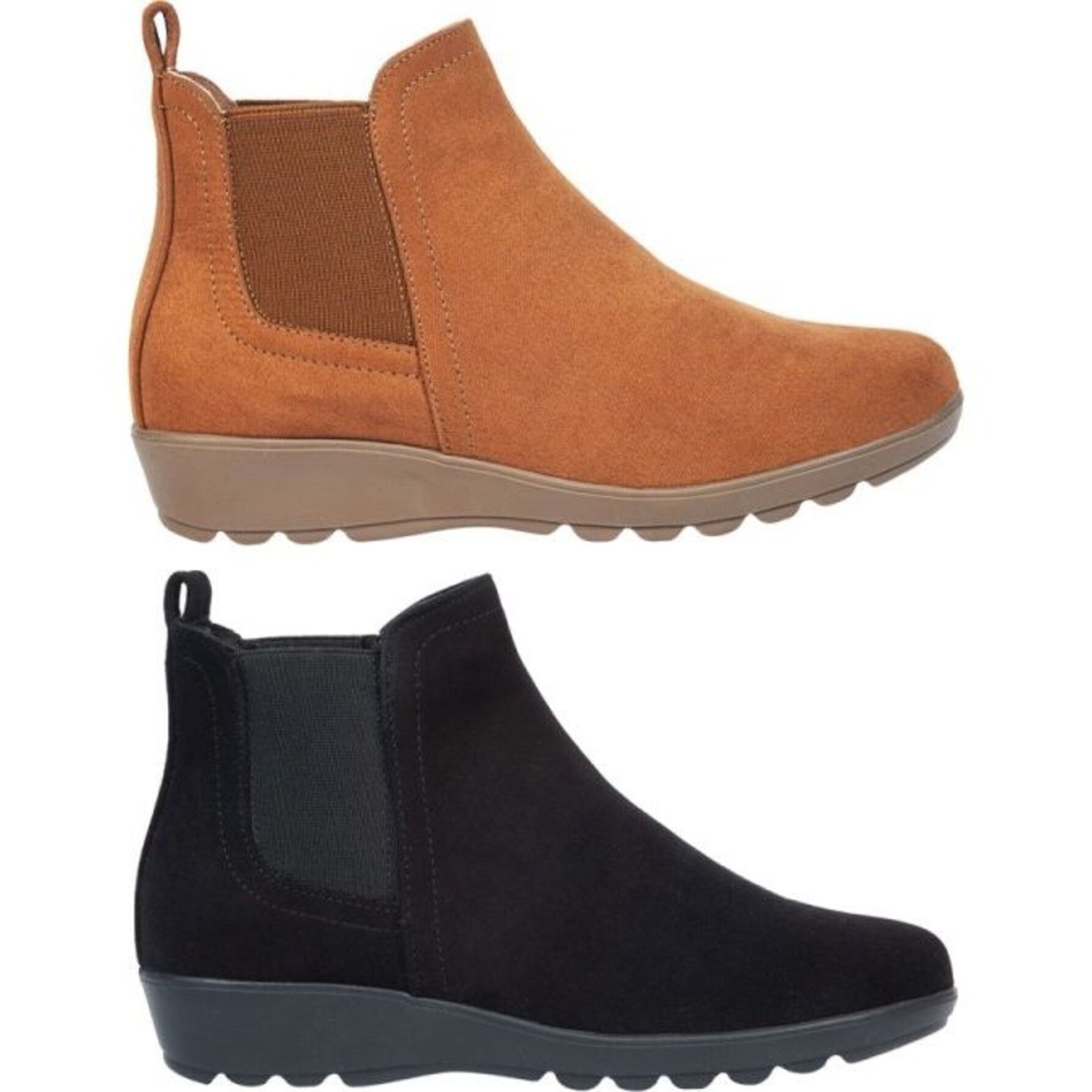 Kit de 2 pares de botas para mujer, tipo botín confort, con resorte ...