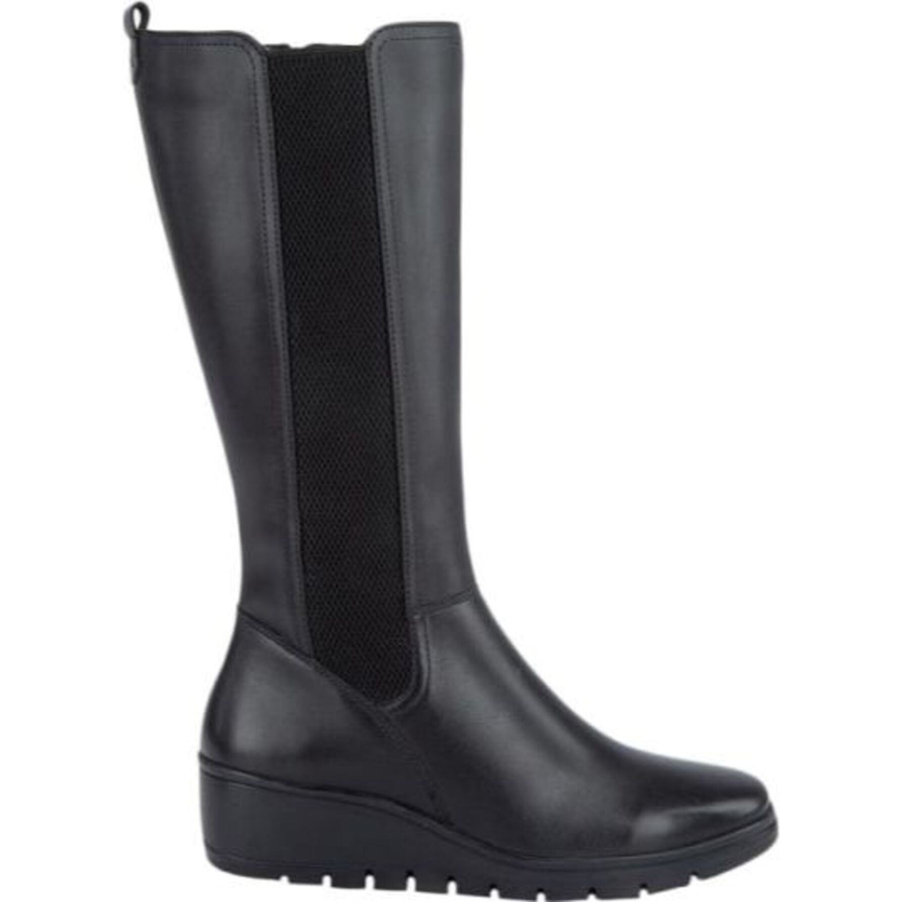 Botas de mujer, de piel, con elástico, largas, con acabado napa, marca ...