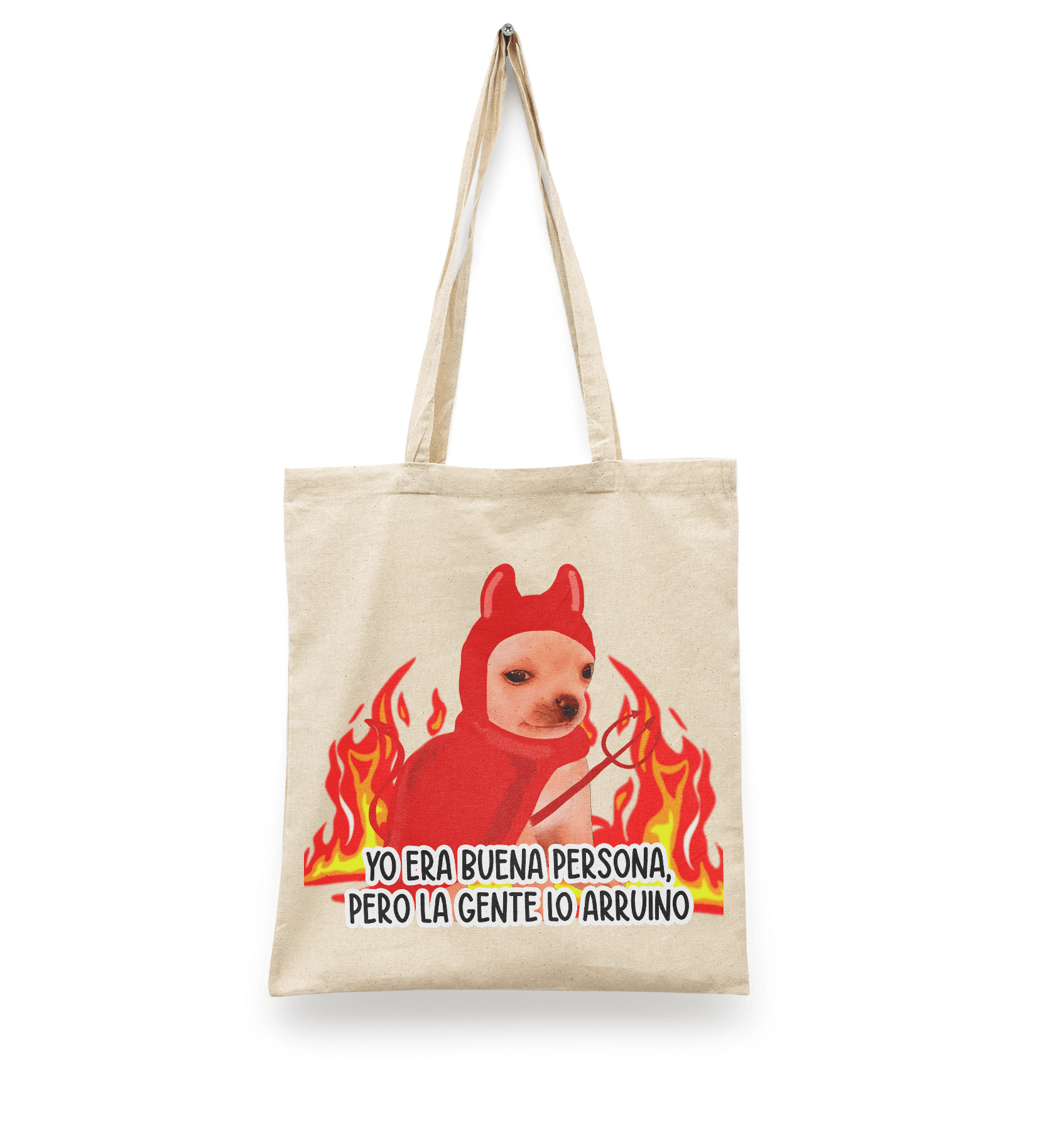 Tote Bag Kesi Yo no era asi | Bolsa Manta Beige Meme Perrito Kesi ...