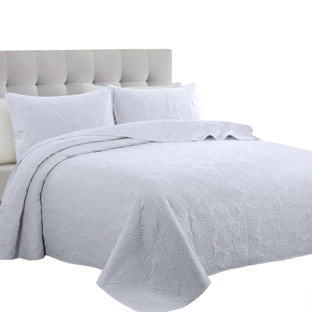 Edredón Ligero Con Fundas de Almohada Dos Vistas Individual Blanco ...