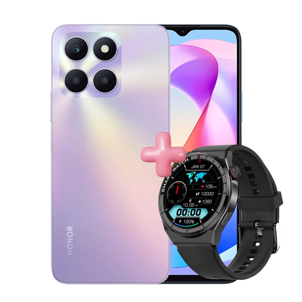 Combo Honor X6A Plus Morado 128GB + Devia Smartwatch Pro 1