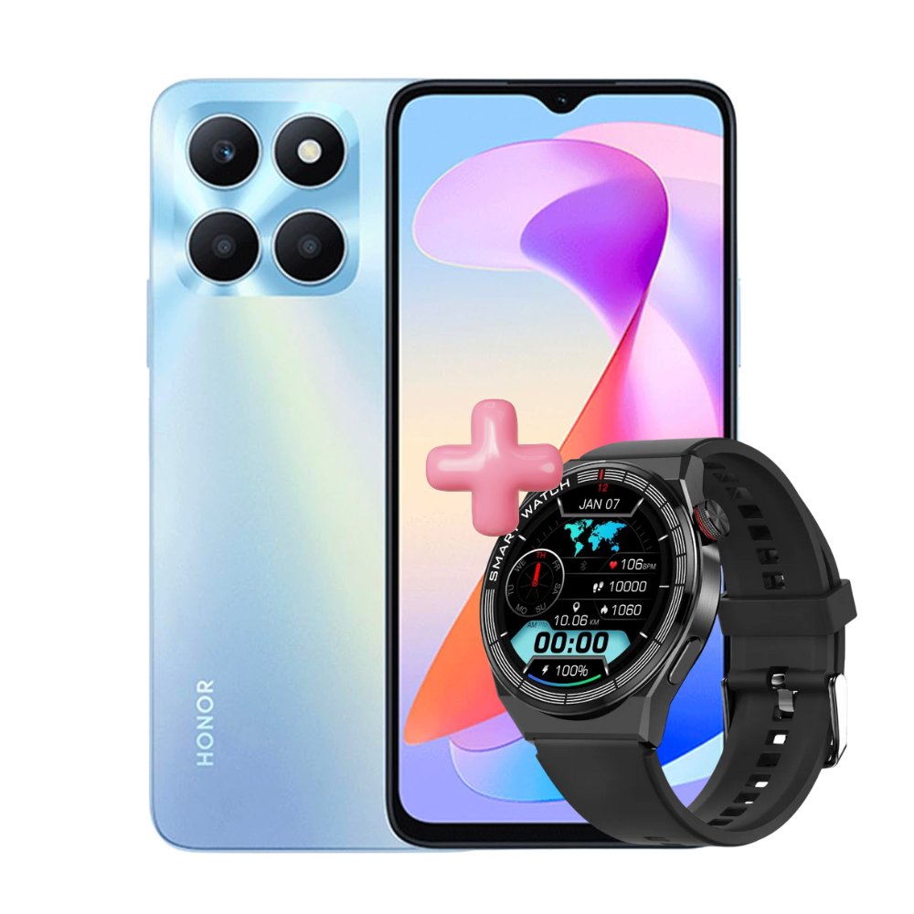 Combo Honor X6A Plus Plata 128GB + Devia Smartwatch Pro 1