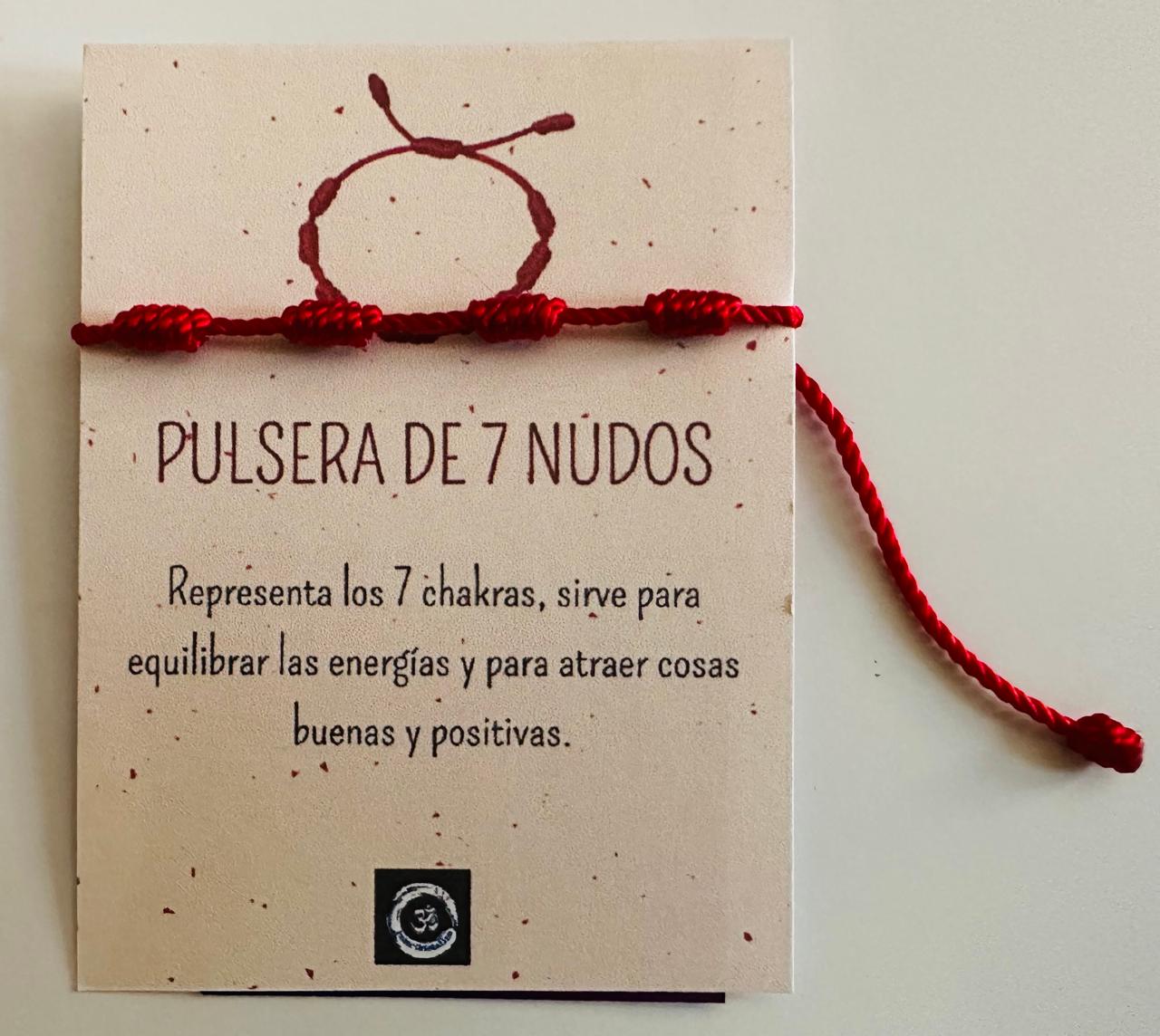 PULSERA 7 NUDOS HILO ROJO AMULETO PROTECCION BUENA SUERTE ATRAE FORTUNA